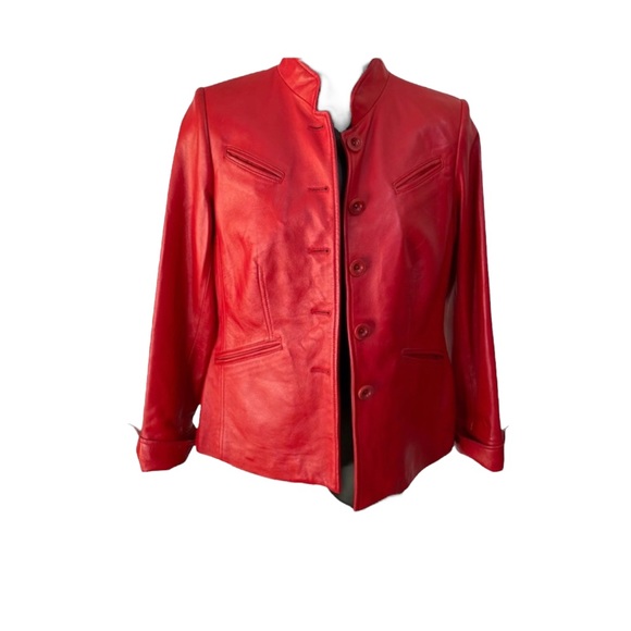 Jackets & Coats | Juliana Collezione Vintage Womans Red Leather Jacket ...